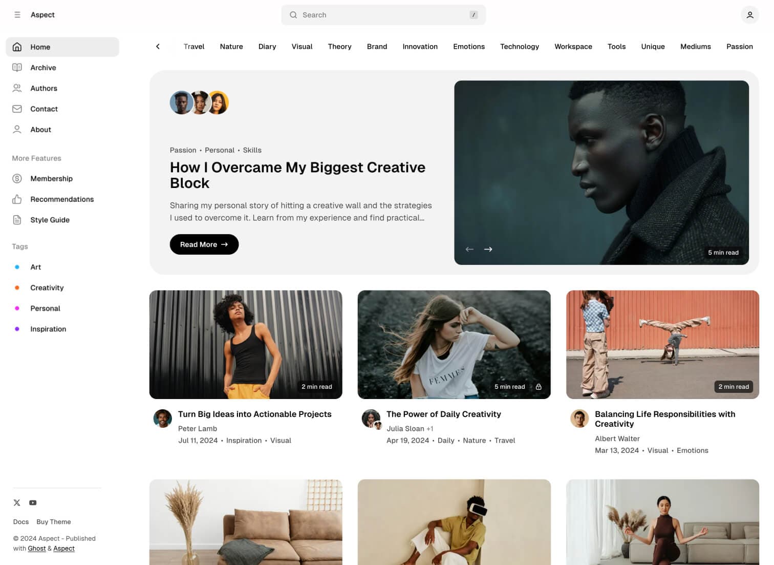 Premium Ghost Themes | Priority Vision