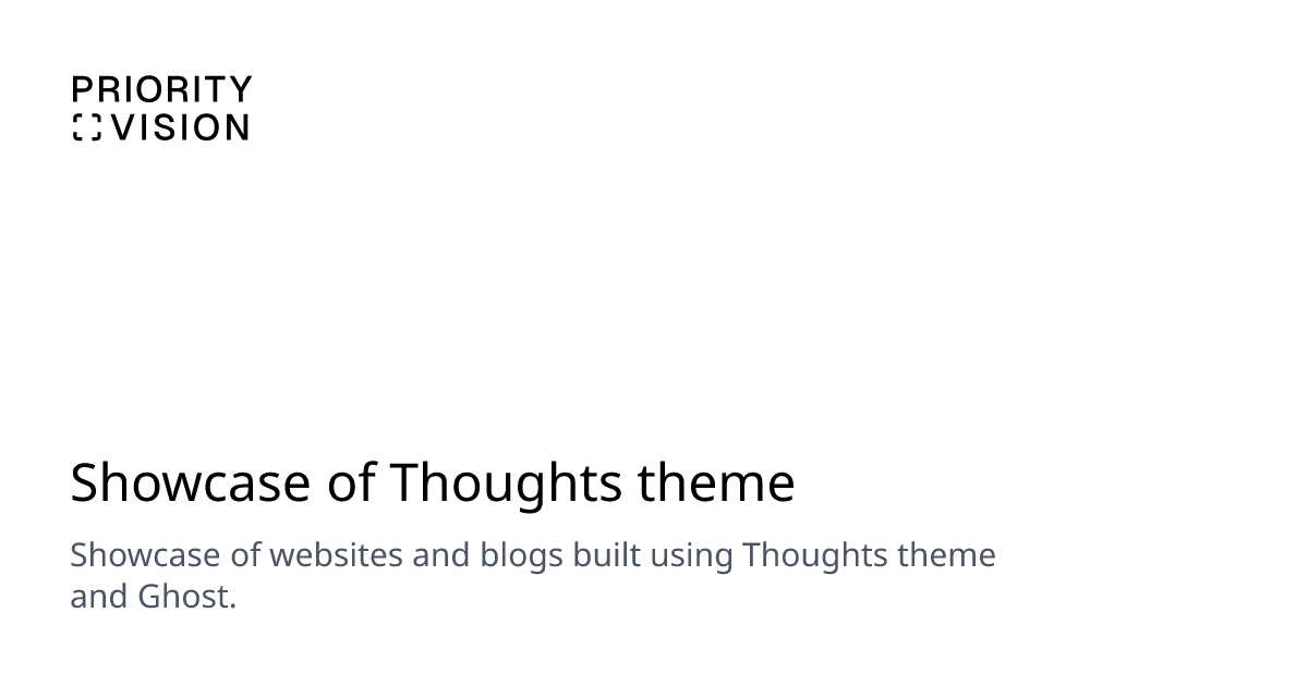 Showcase of Thoughts theme | Priority Vision