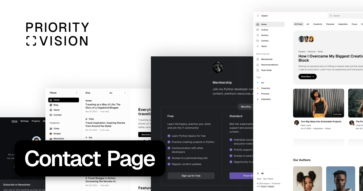Contact Page | Thesis Theme Documentation | Priority Vision