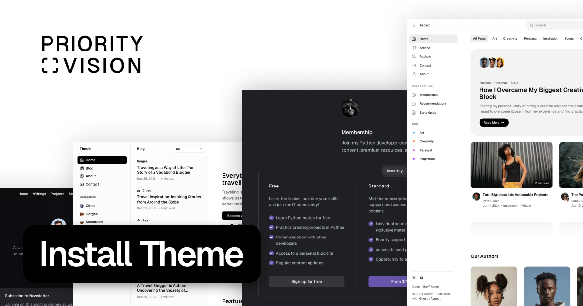 Install Theme | Moment Theme Documentation | Priority Vision