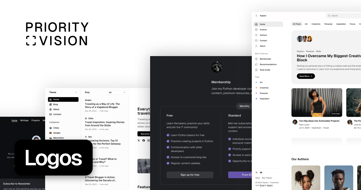 Logos | Aspect Theme Documentation | Priority Vision