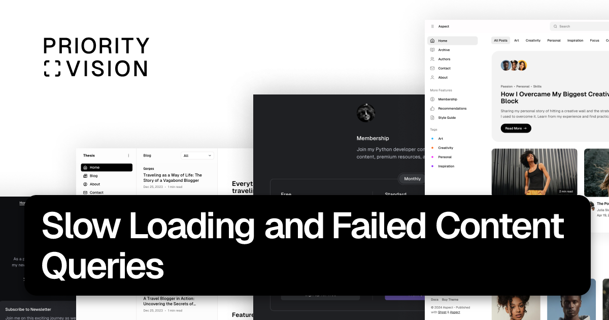 Slow Loading and Failed Content Queries | Thesis Theme Documentation | Priority Vision